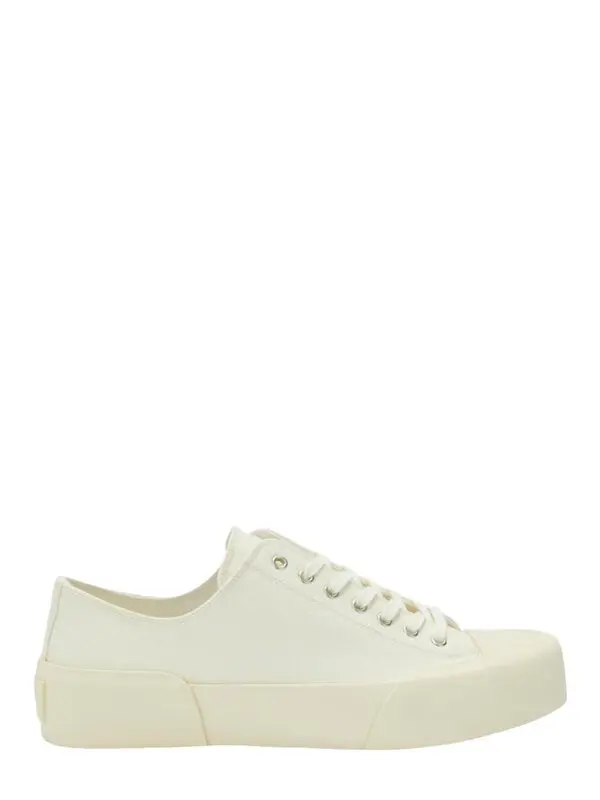 JIL SANDER Round Toe Lace-up Low-top Sneakers - White