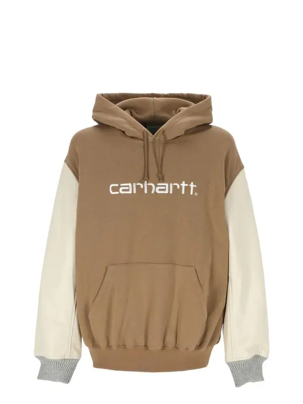 Junya Watanabe X Carhartt Logo Embroidered Drawstring Hoodie - Brown