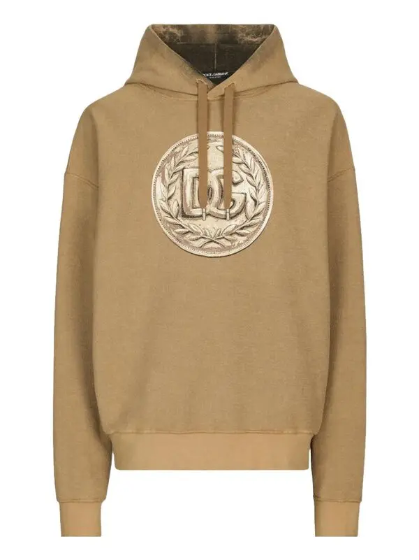 Dolce & Gabbana Logo Coin Hoodie - Nude