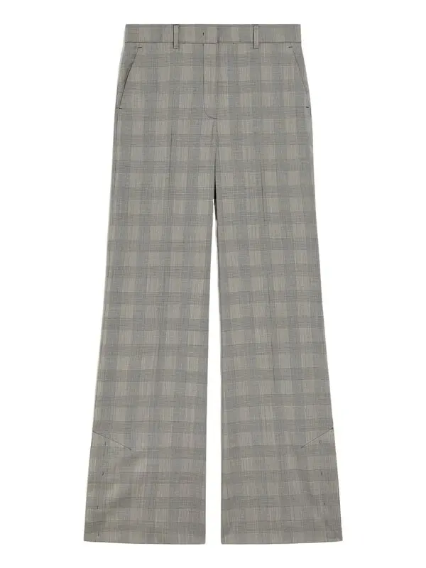 Sportmax Batun Checked Straight Leg Trousers - Gray