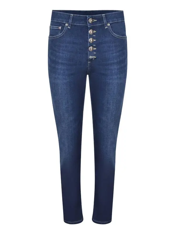DONDUP Buttoned Cropped Jeans - Blue