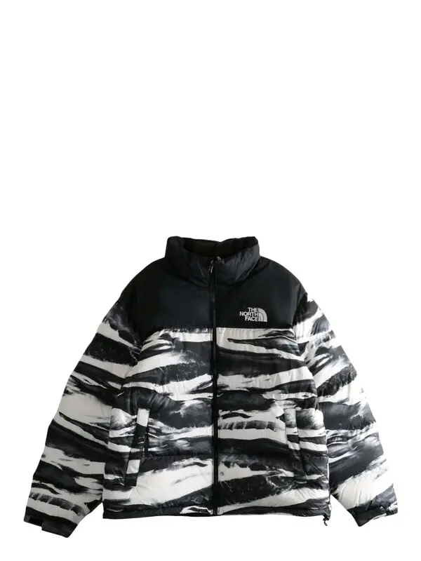 The North Face Logo Printed Zip-up Jacket - Black