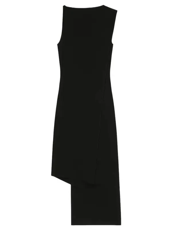 COURREGES Asymmetrical Long Interwoven Dress - Black