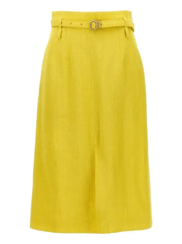JIL SANDER Belted Midi Skirt - No