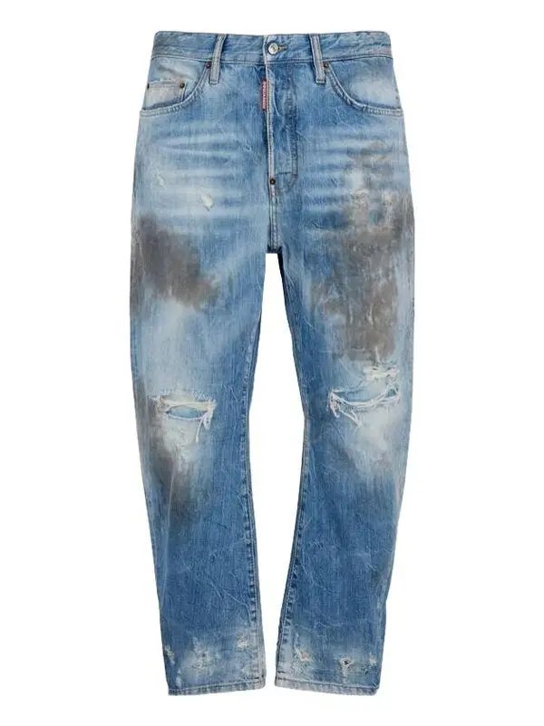 Dsquared2 Light Dirty Wash Bro Distressed Jeans - Blue