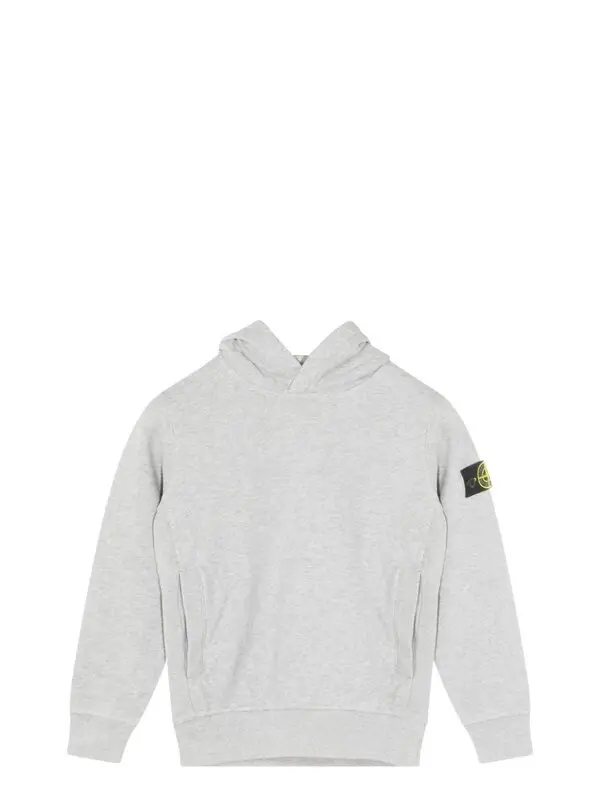 Stone Island Cotton Hoodie With Detachable Logo Patch - Dust And Gray Mixed Color
