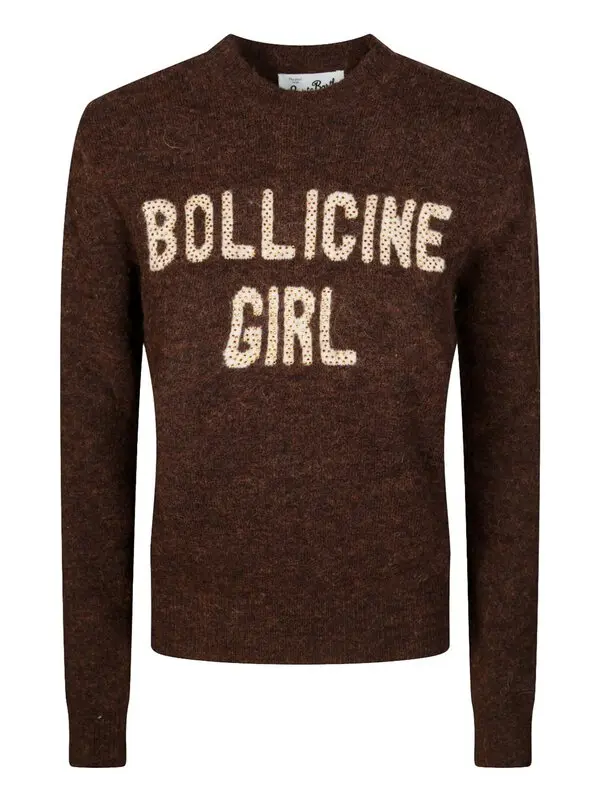 MC2 SAINT BARTH Crewneck Jumper With Appliqu - Brown