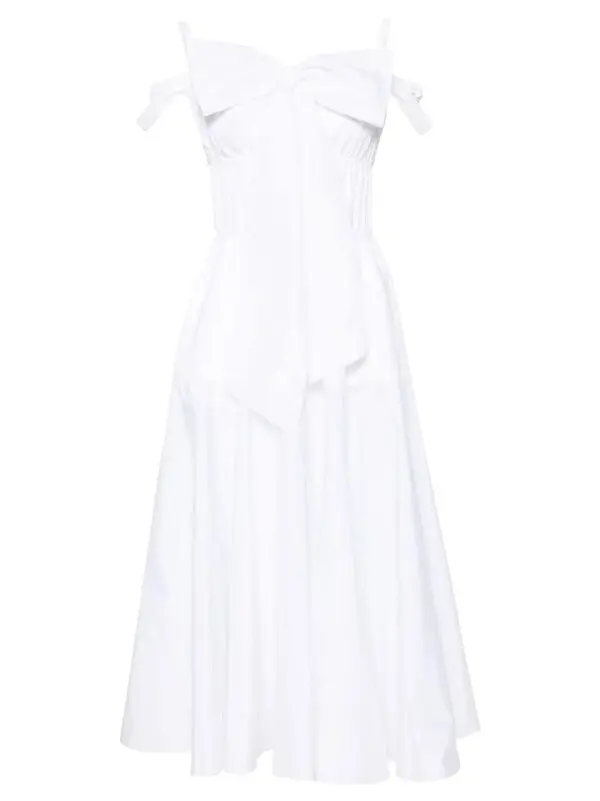 PATOU Off-the-shoulder Maxi Dress With Bow Detail - White