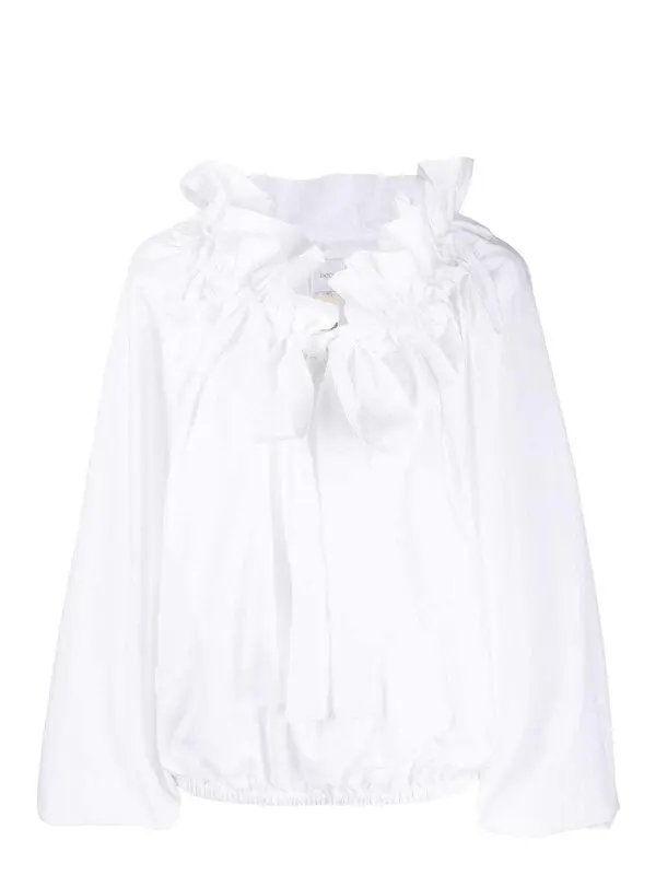 PATOU Ruffle-trimmed Tie-fastened Blouse - White