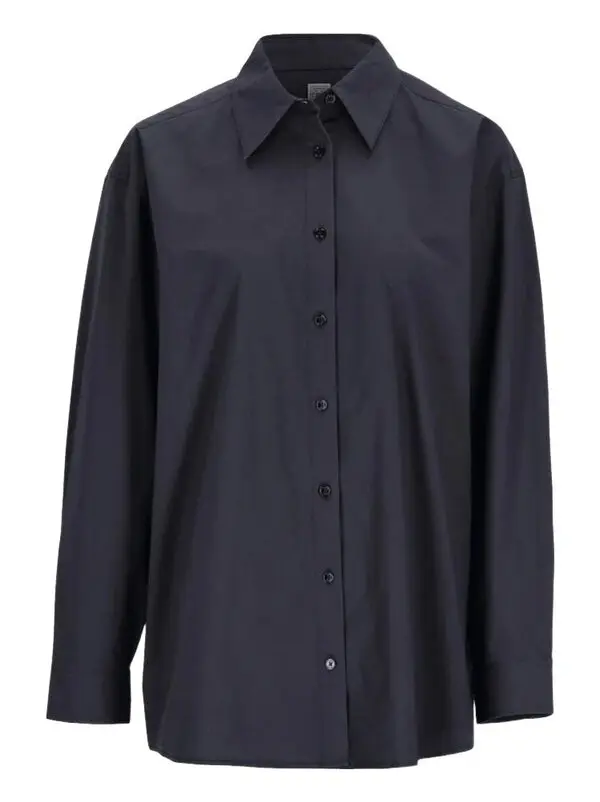 TOTEME Long Sleeve Tumbled Shirt - Black