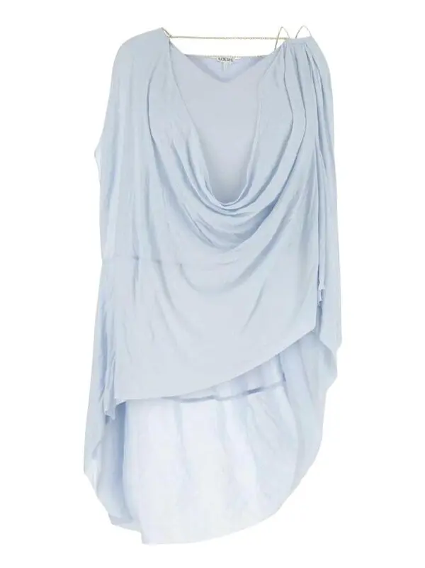 Loewe Asymmetrical Pleated Blouse With Chain Detail - White