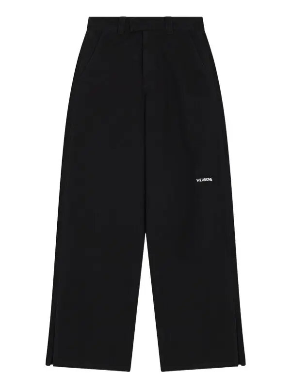We11Done Mid-waist Casual Pants With Embroidered Logo - Black