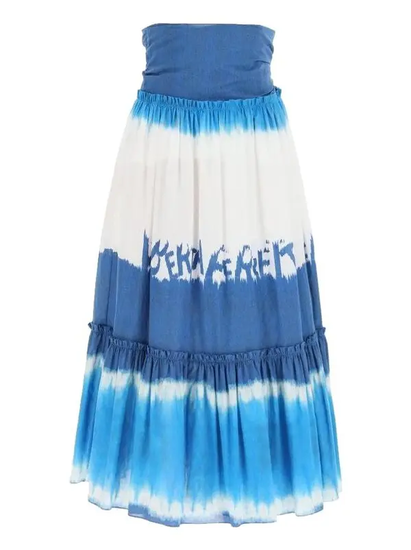 Alberta Ferretti Tie-dye Midi Skirt - Blue