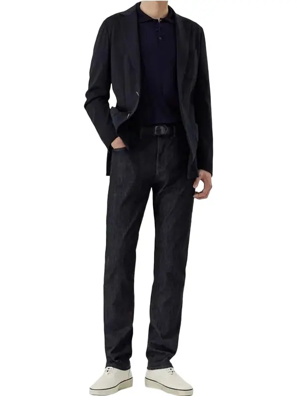 Canali Long-sleeved Suit Jacket - Navy Blue