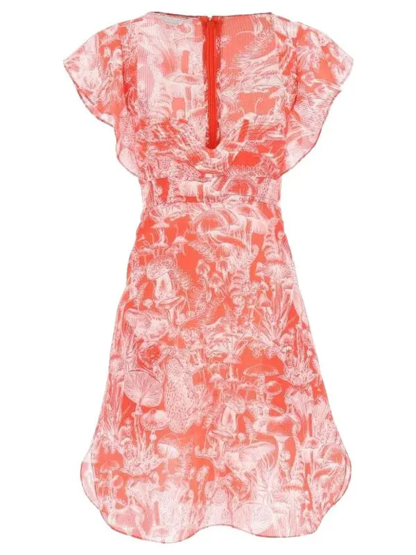 Stella McCartney Mushroom Print Short Dress - Red