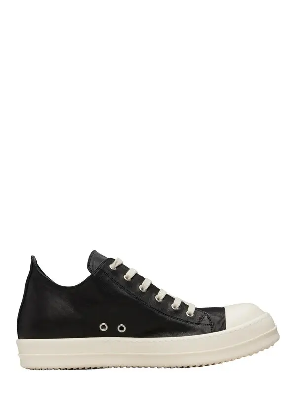 Rick Owens Lace-up Low-top Sneakers - Black/off-white/off-white