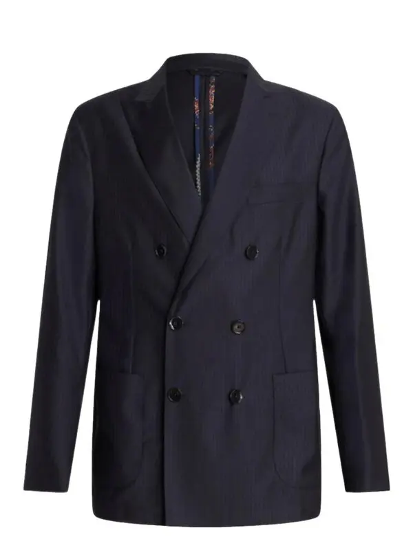 Etro Pinstriped Double-breasted Blazer - No