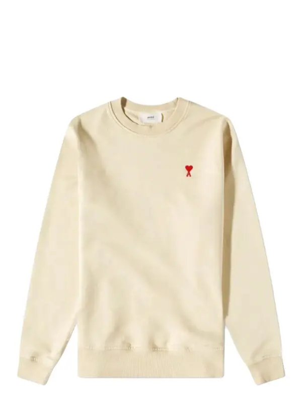 Ami Logo Round Neck Sweater - Nude