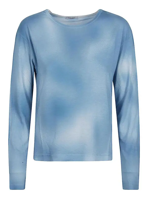 BASERANGE Plain Jersey Long-sleeved T-shirt - Blue