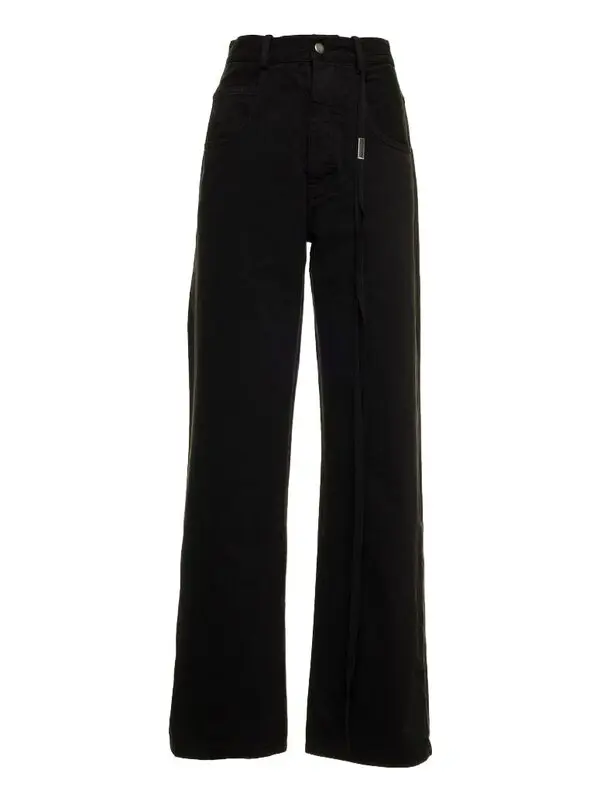 ANN DEMEULEMEESTER Wide-leg Cotton Jeans - Black