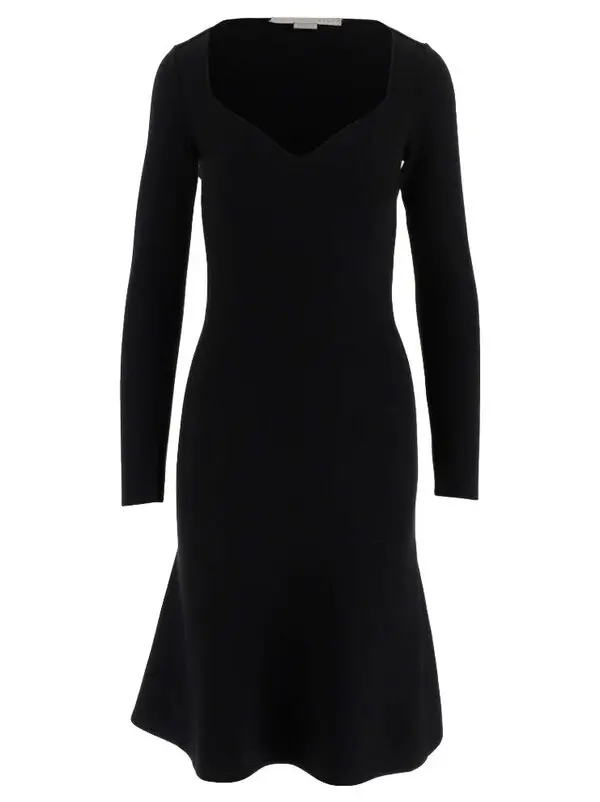Stella McCartney V-neck Flared Dress - Black