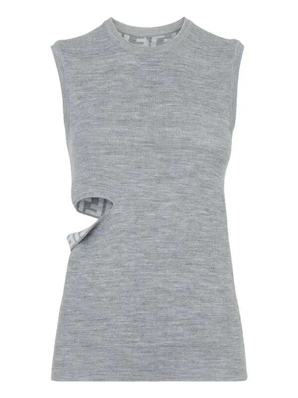 Fendi Sleeveless Reversible Knitted Top - Grey