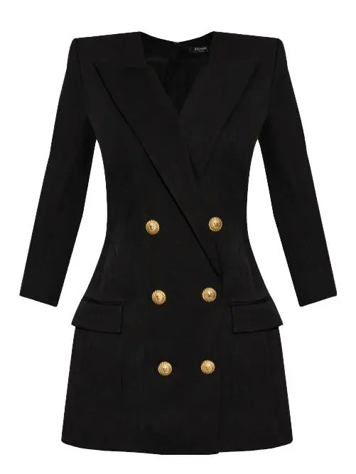 Balmain Double Breasted Blazer Dress - Black