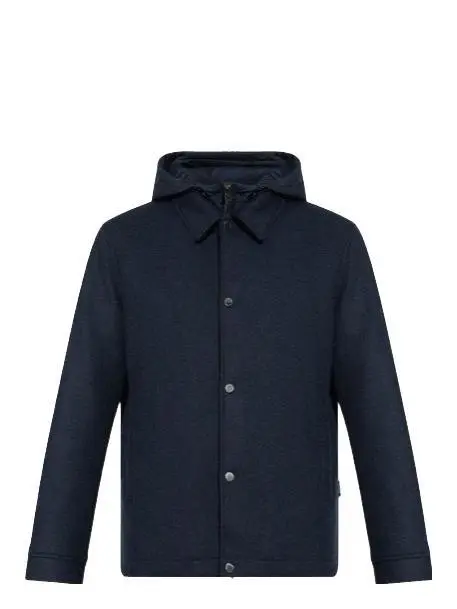 Woolrich Logo Detailed Hooded Jacket - Black