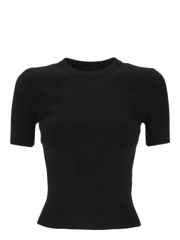 Balenciaga Bb Pattern Hole Knitted Crewneck Top - Black