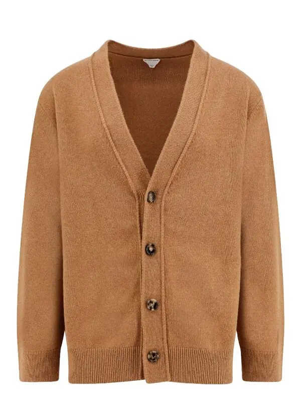 Bottega Veneta Long Sleeved Knitted Cardigan - Brown