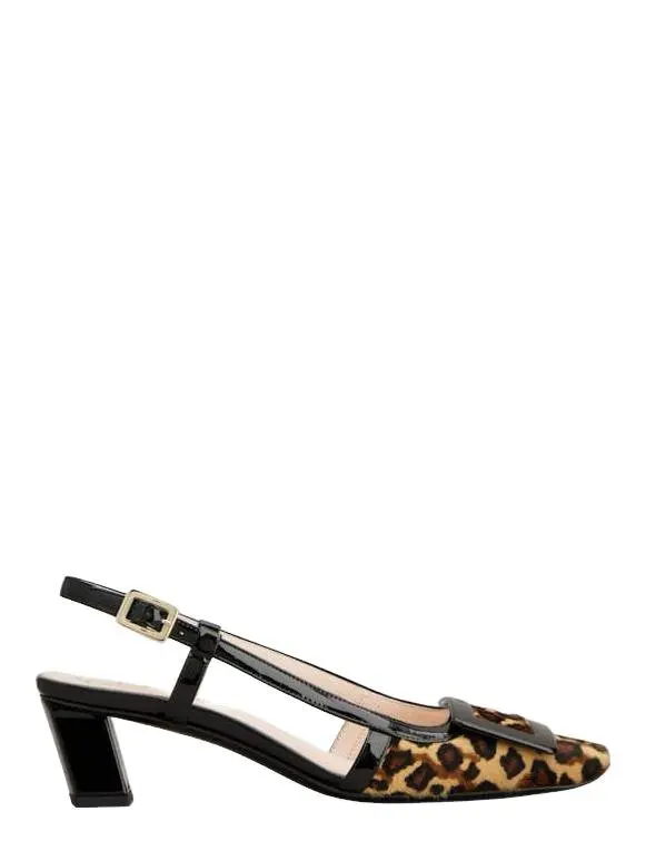 ROGER VIVIER Belle Vivier Slingback Pumps In Leather - Beige, Black