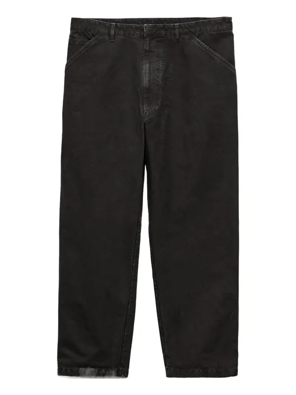 Prada Logo Detailed Wide-leg Jeans - Black