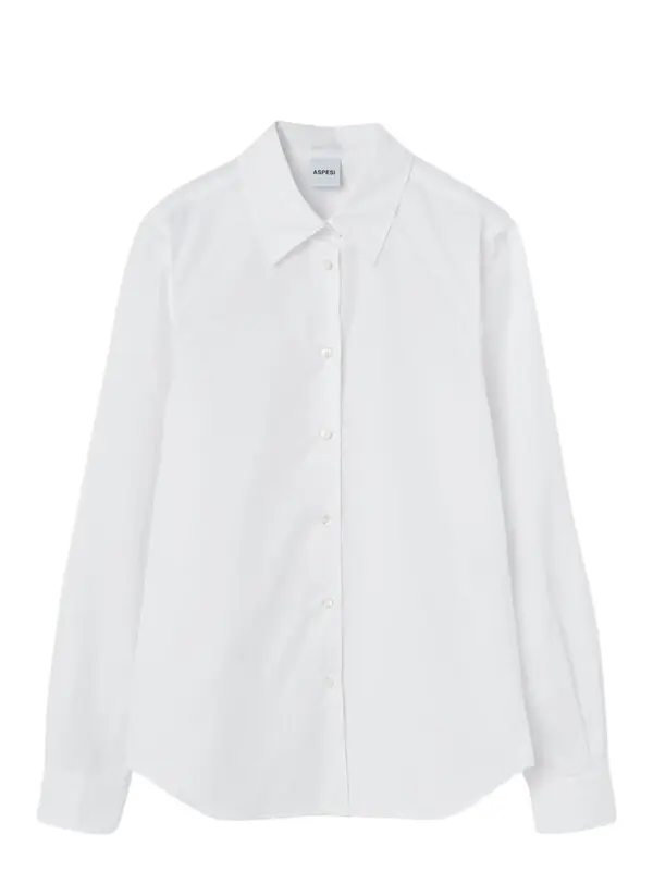 Aspesi Long-sleeved Shirt With Lapels And Button Fastening - White