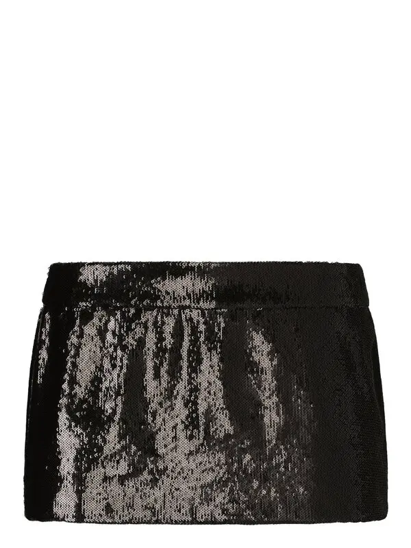 Dolce & Gabbana Micro-sequin Mini Skirt - Black