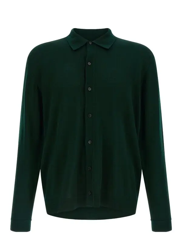 ROBERTO COLLINA Button Front Collared Cardigan - Black