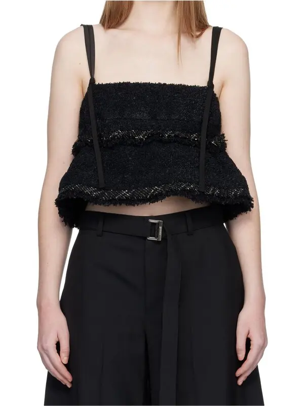 Sacai Tweed Camisole - Black