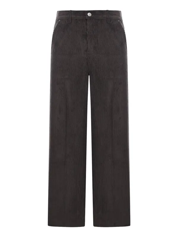 Ami Wide-leg Corduroy Trousers - Black