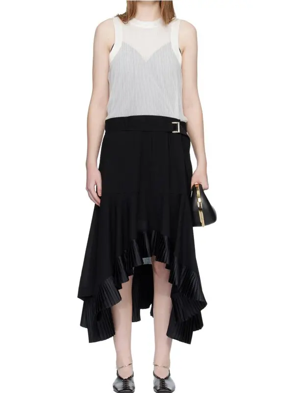 Sacai Patchwork Satin Dress - Black