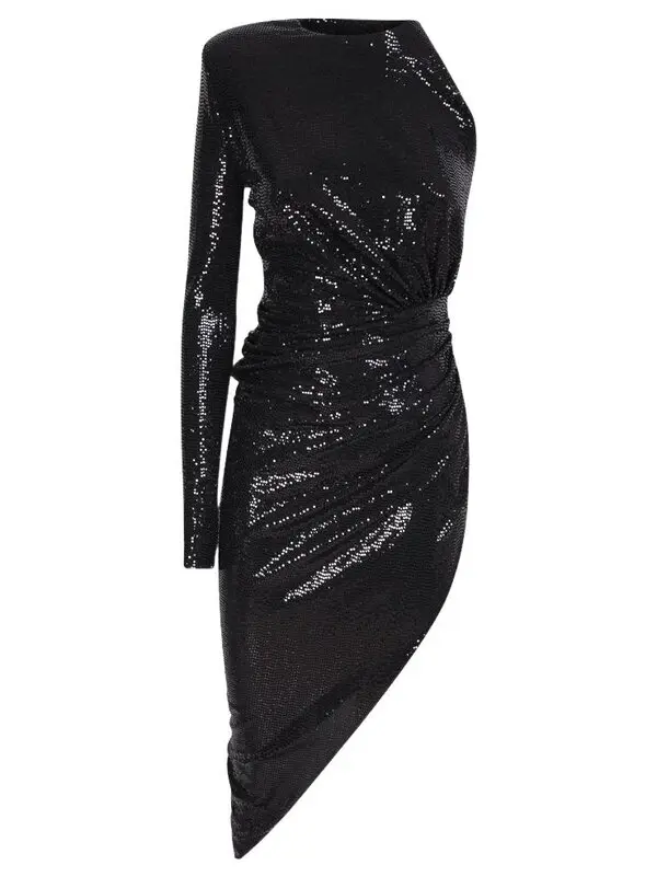Alexandre Vauthier Embellished One-shoulder Asymmetric Dress - Black