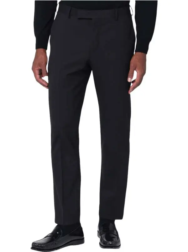 PT TORINO Wool Blend Flat Front Trousers - Black