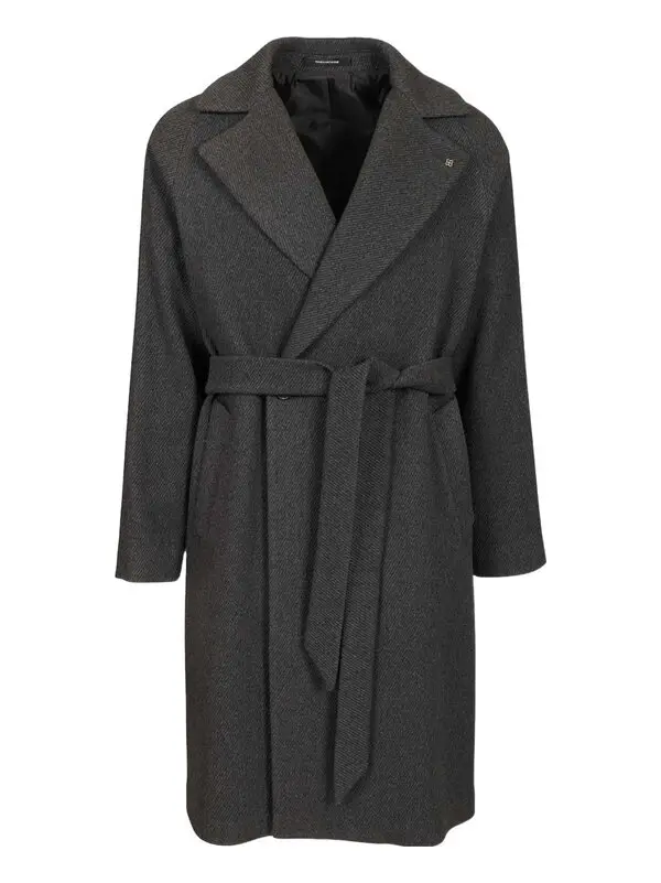 Tagliatore Belted Waist Hendricks Coat - Grey