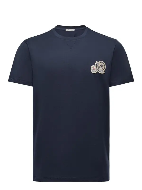Moncler Logo Patch Crewneck T-shirt - Dark Blue