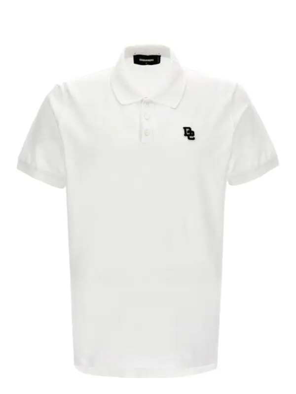 Dsquared2 Logo-embroidered Short Sleeved Polo Shirt - White