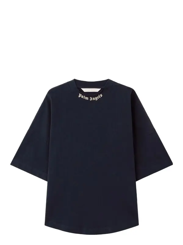 Palm Angels Curved Logo T-shirt - Dark Blue
