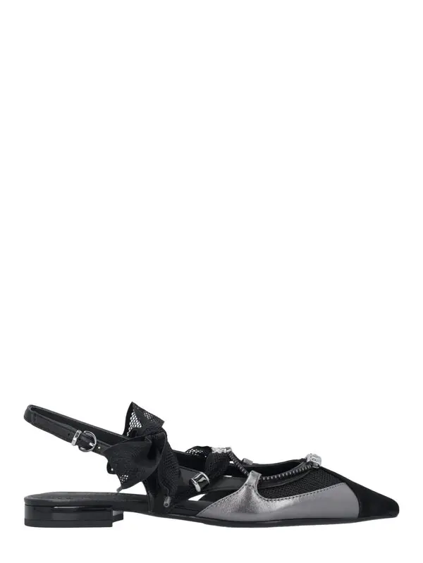 Pinko Bow Pointed Toe Slingback Pumps - Black