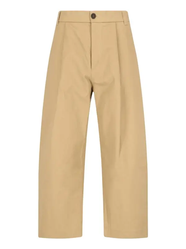 Studio Nicholson Sorte High-waisted Wide-leg Trousers - Nude