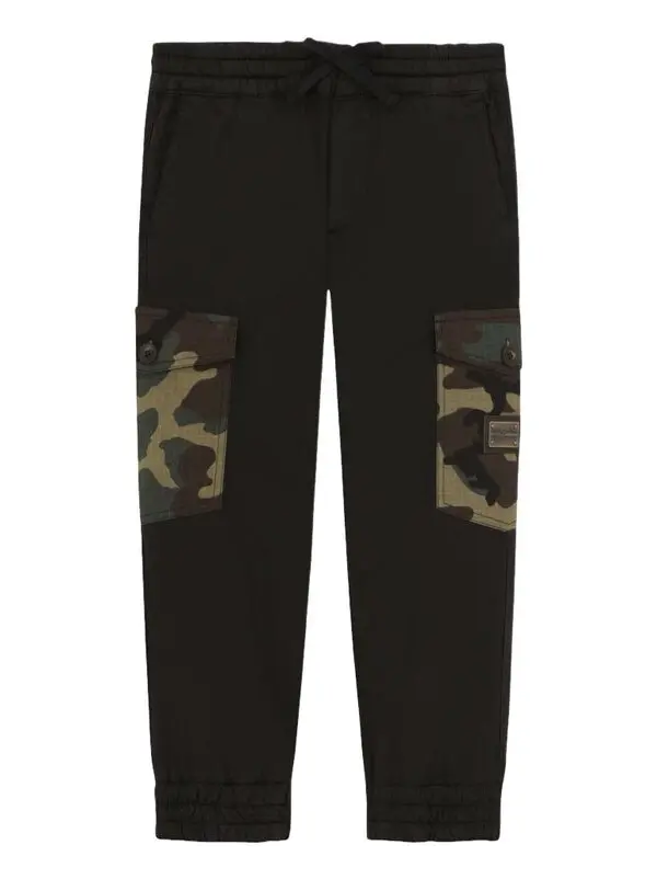Dolce & Gabbana Cargo Print Pocket Track Trousers - Black