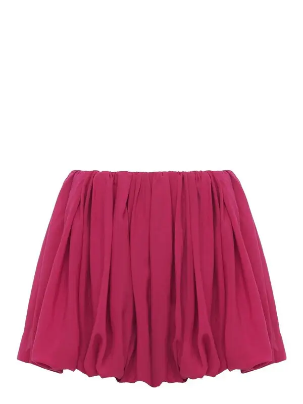 Chloé Silk Charmeuse Gathered Mini Bloomer Shorts - Holy Red