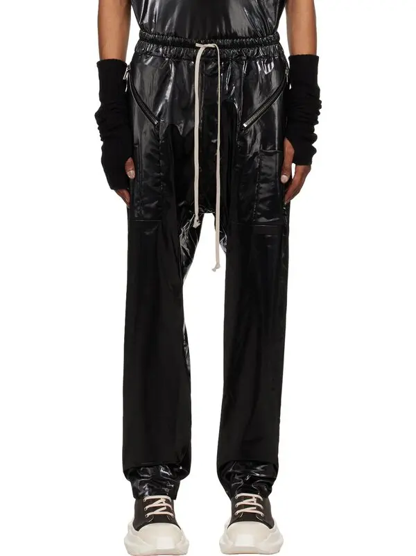 Rick Owens Glossy Finish Drop-crotch Trousers - Black