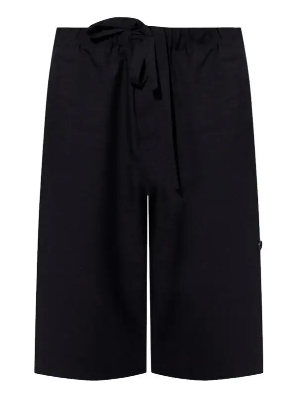 Loewe Wool Shorts With Drawstring - Black